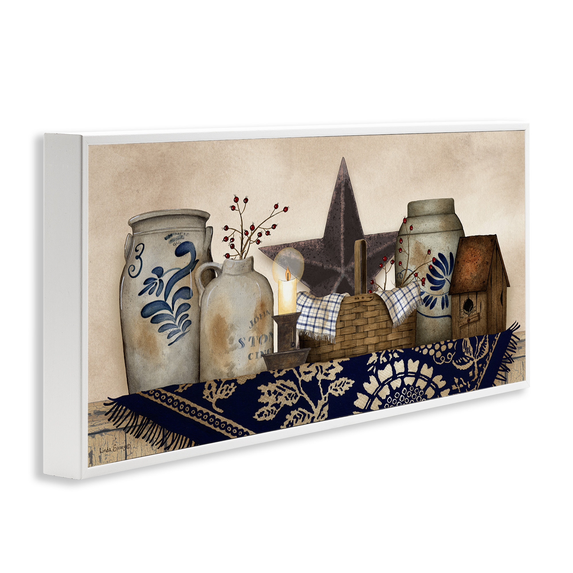 Ophelia & Co. Rustic Pottery Jars Framed Giclee Art by Linda Spivey ...