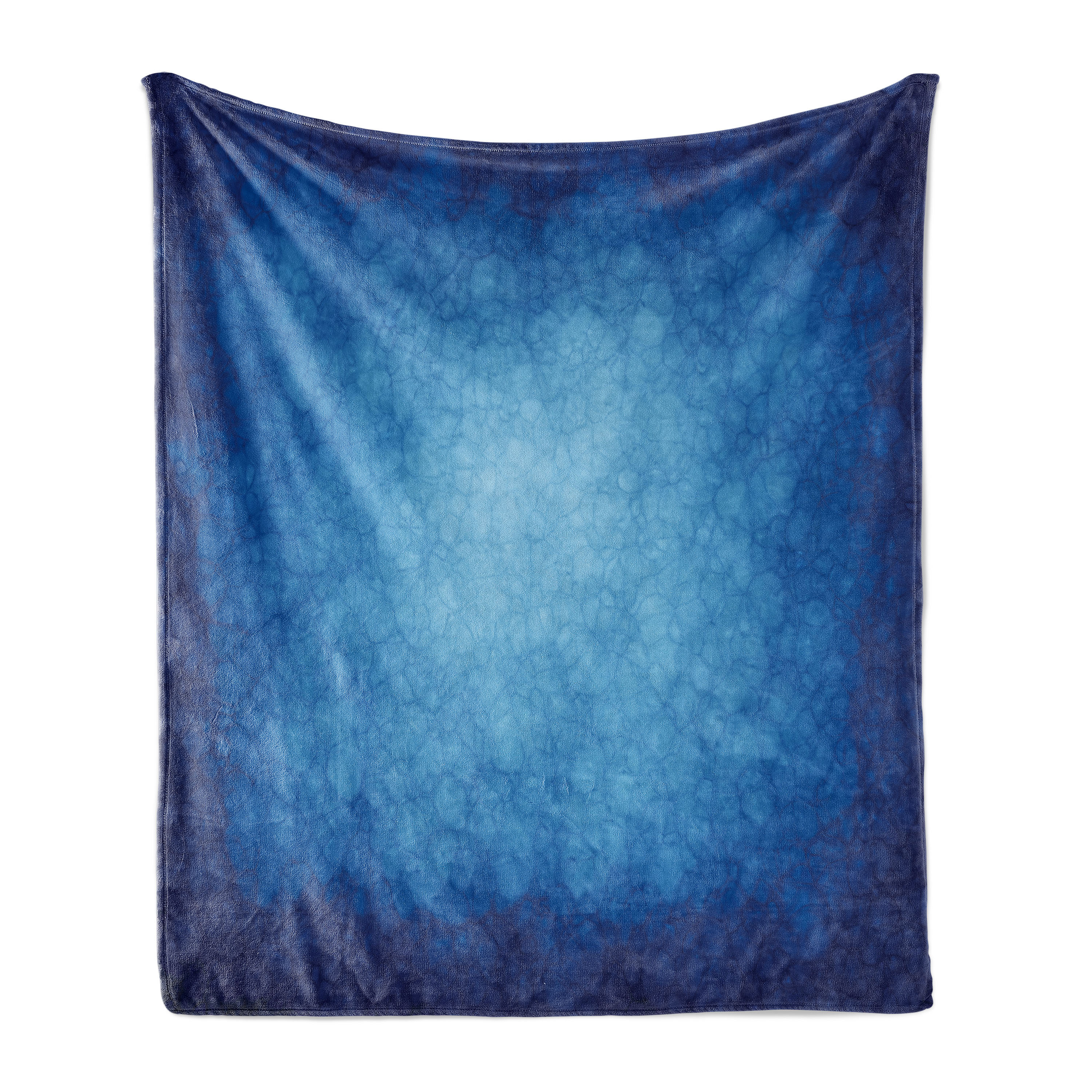 Ambesonne Blue Fleece Throw Blanket Grunge Monochrome Centered Royal ...