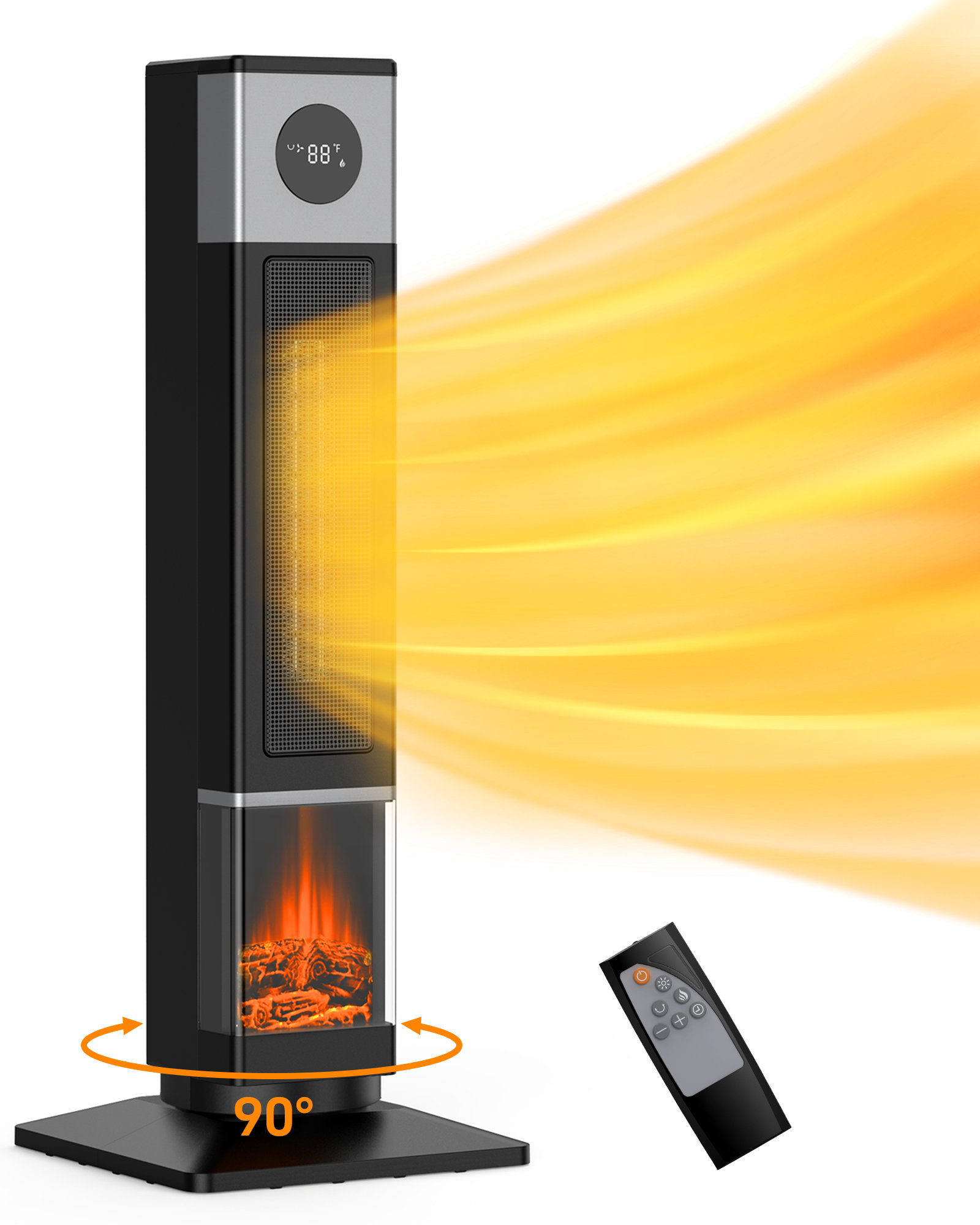 Espiron Optimum 1500w Ptc Ceramic Heater With 3d Flame Effect - Wayfair ...