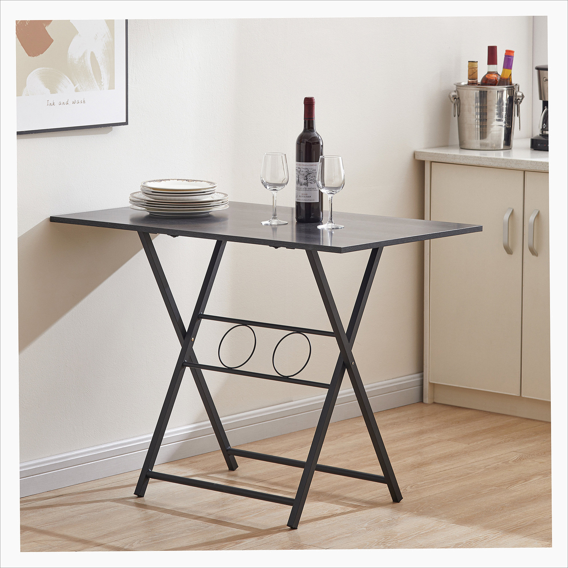 Ebern Designs Desk for Small Spaces, Living Room Multifunctional Computer Table Writing ...