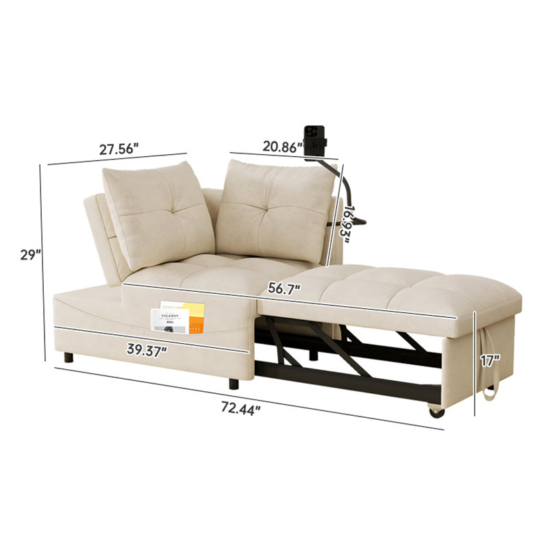 Latitude Run® 3-In-1 Upholstered Convertible Sleeper Chair | Wayfair