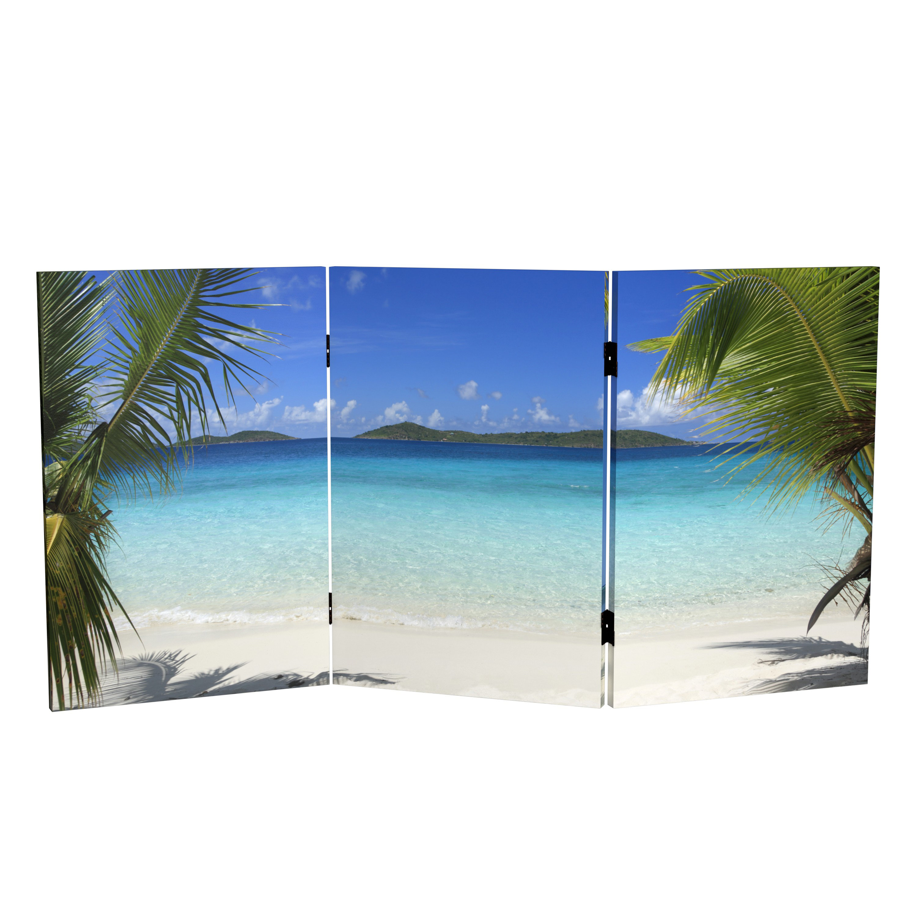 Latitude Run® Kight Beach Vacation Canvas Room Divider & Reviews | Wayfair