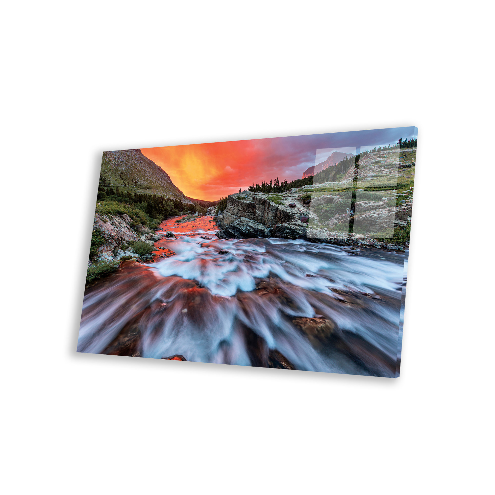 Millwood Pines Arfhlaith Cloudy Sunrise, Swiftcurrent Falls, Glacier ...