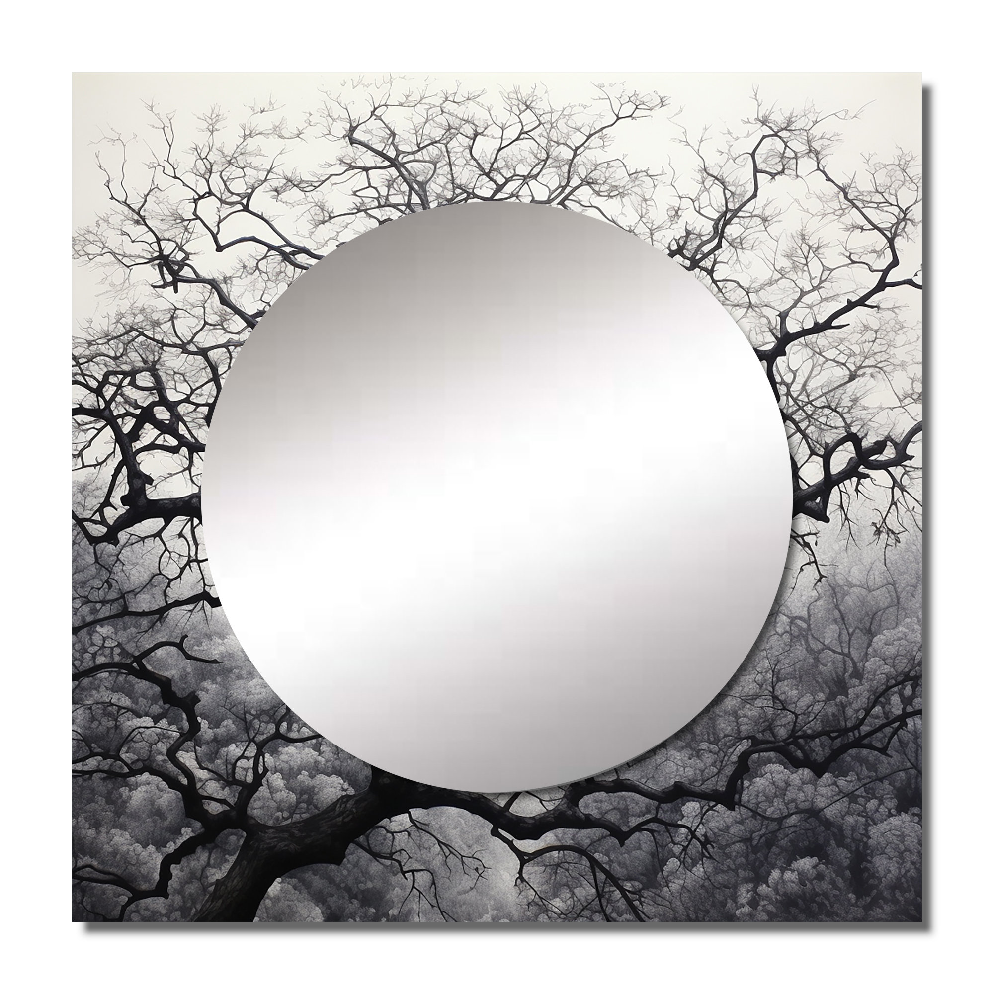 East Urban Home Mileta - Trees Square Mirror For Wall Art Decor | Wayfair