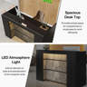 Ebern Designs Modern Reception Desk with LED Lights 63 Inches Front ...
