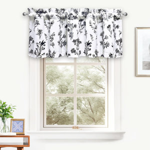 Red Barrel Studio® Jaeven Floral Tailored 52'' W Window Valance ...