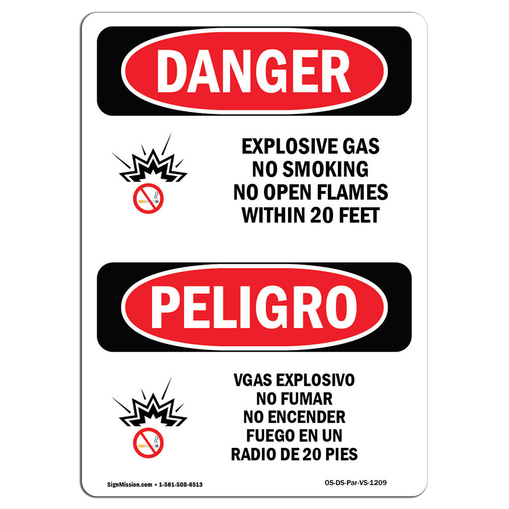 SignMission Explosive Gas No Smoking 20 Feet Sign | Wayfair