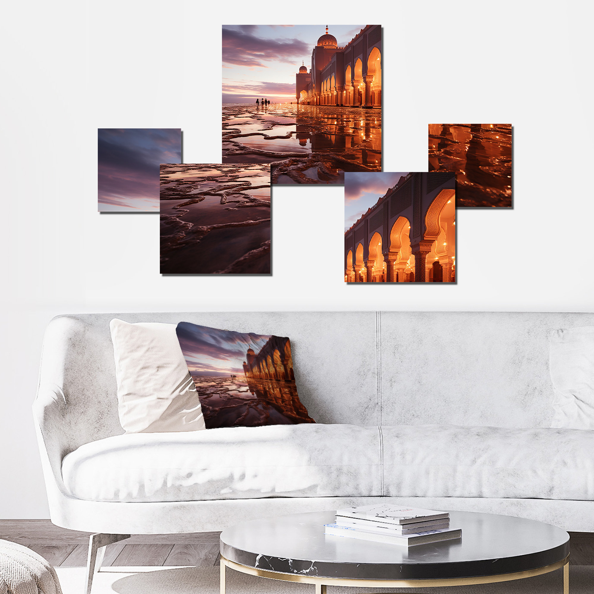 Latitude Run® Moroccan Mosque Majesty III - Islam Square Wall Art Set ...