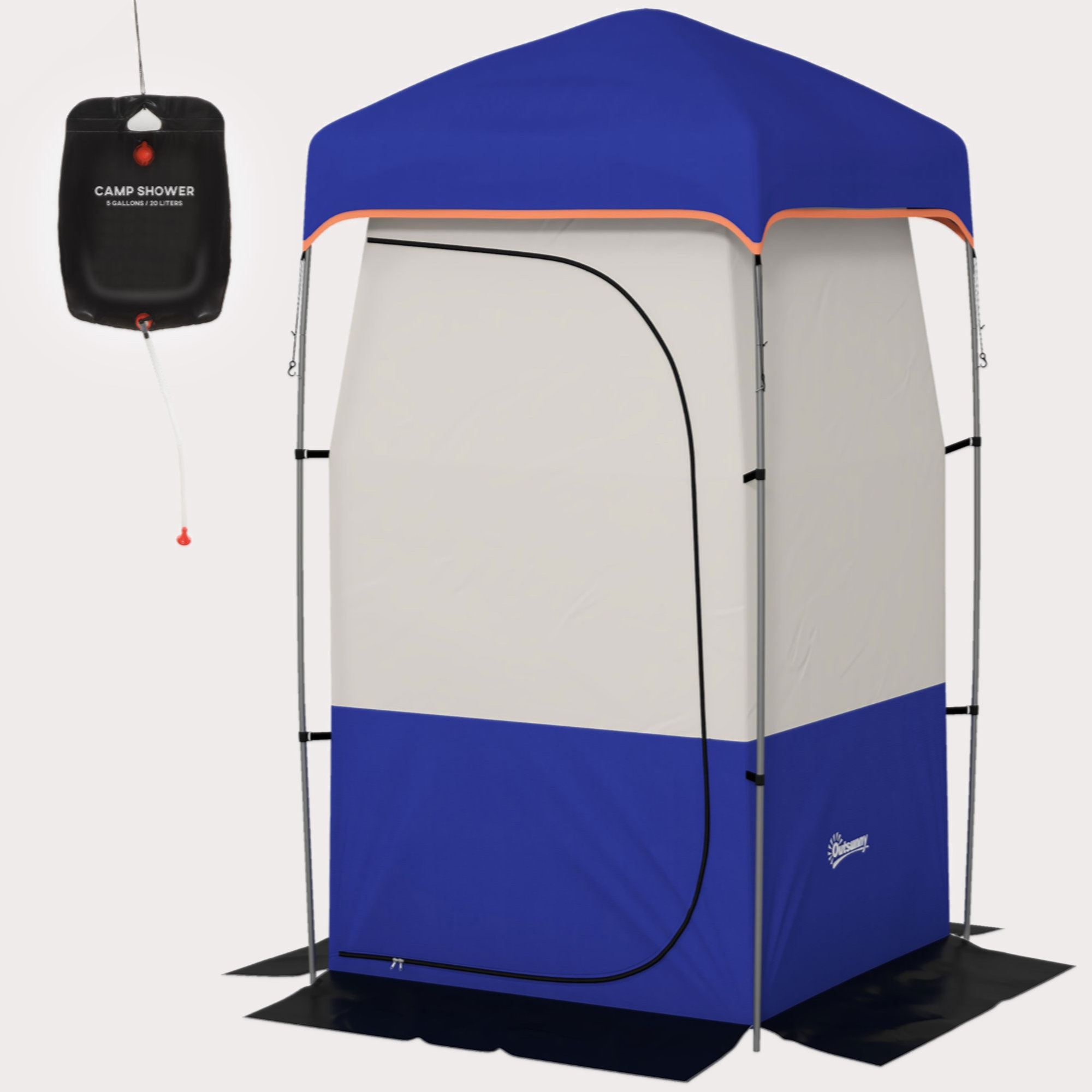 Wenty Outsunny Portable Shower Tent, Privacy Shelter, Camping Dressing ...
