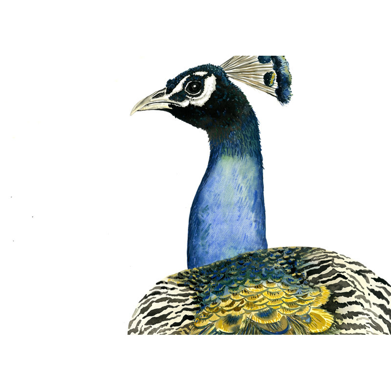 East Urban Home Watercolor Peacock Door Mat - Indoor Outdoor Bird Decor ...
