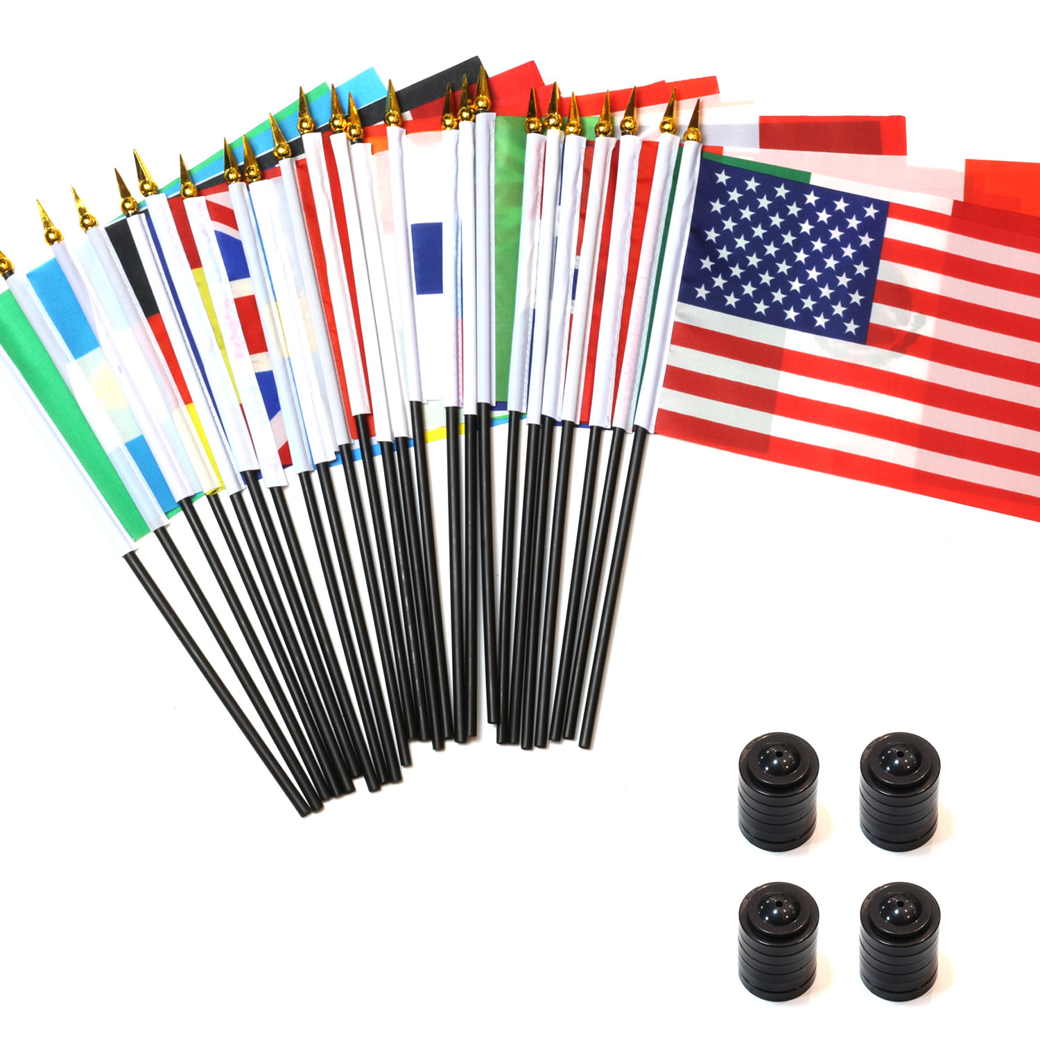 ANLEY 24 Countries Deluxe Desk Flags Set - 8 x 5 Inches Miniature ...