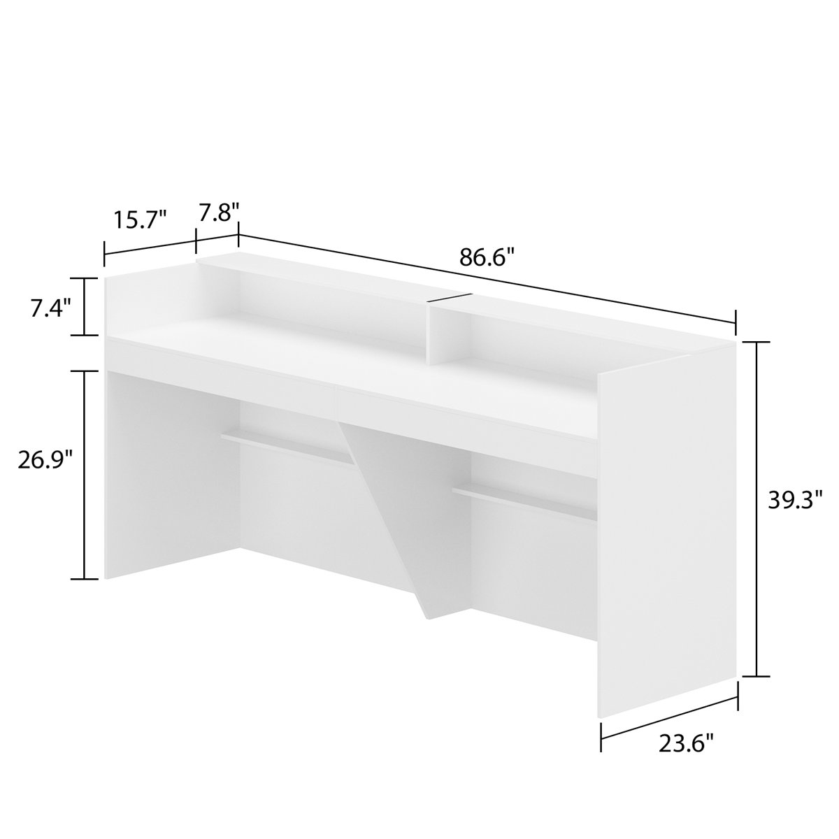 Wade Logan® Benniefield Rectangle Reception Desk & Reviews | Wayfair