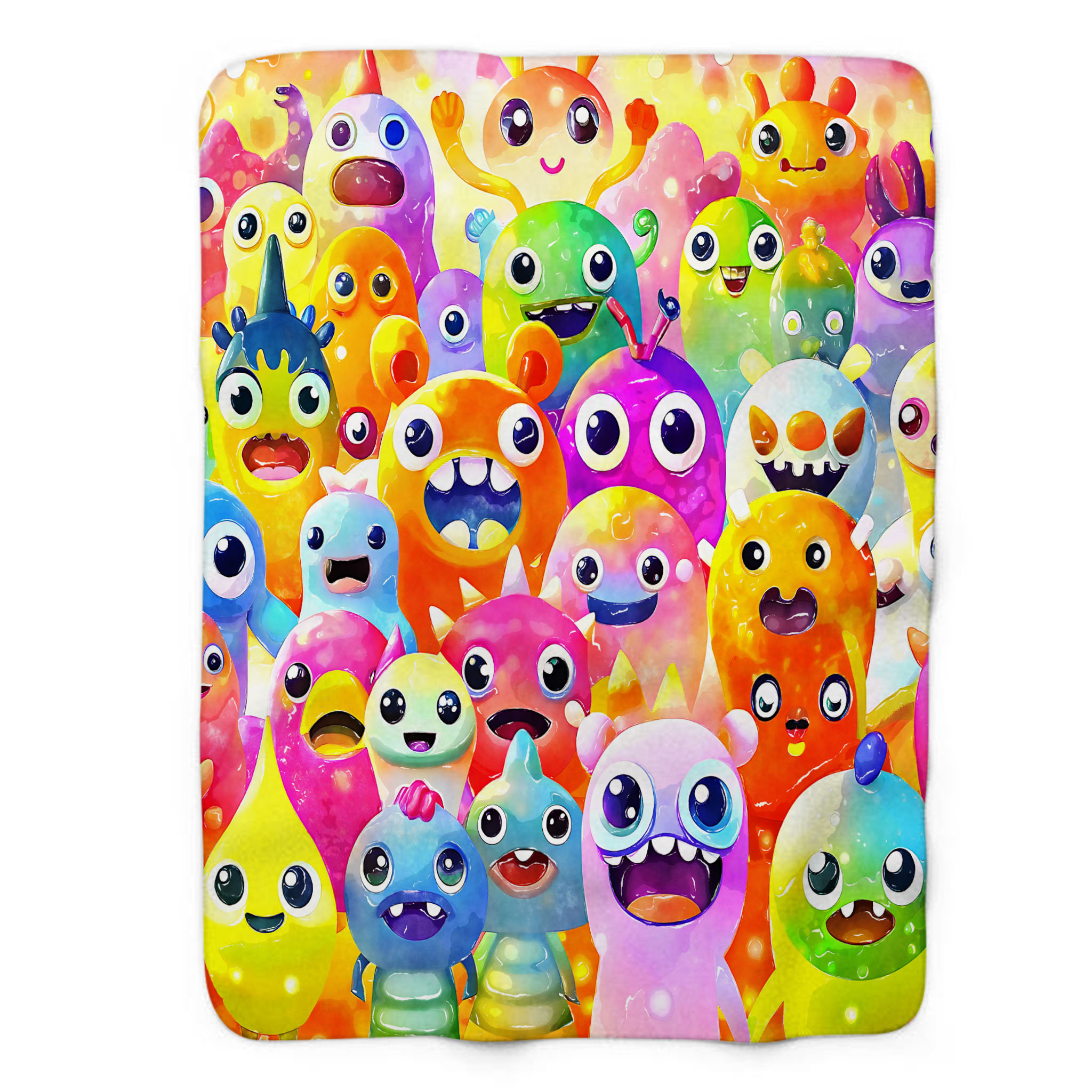 MentionedYou Spooky Mob - 1 Piece Premium Sherpa Blanket Throw Blanket ...