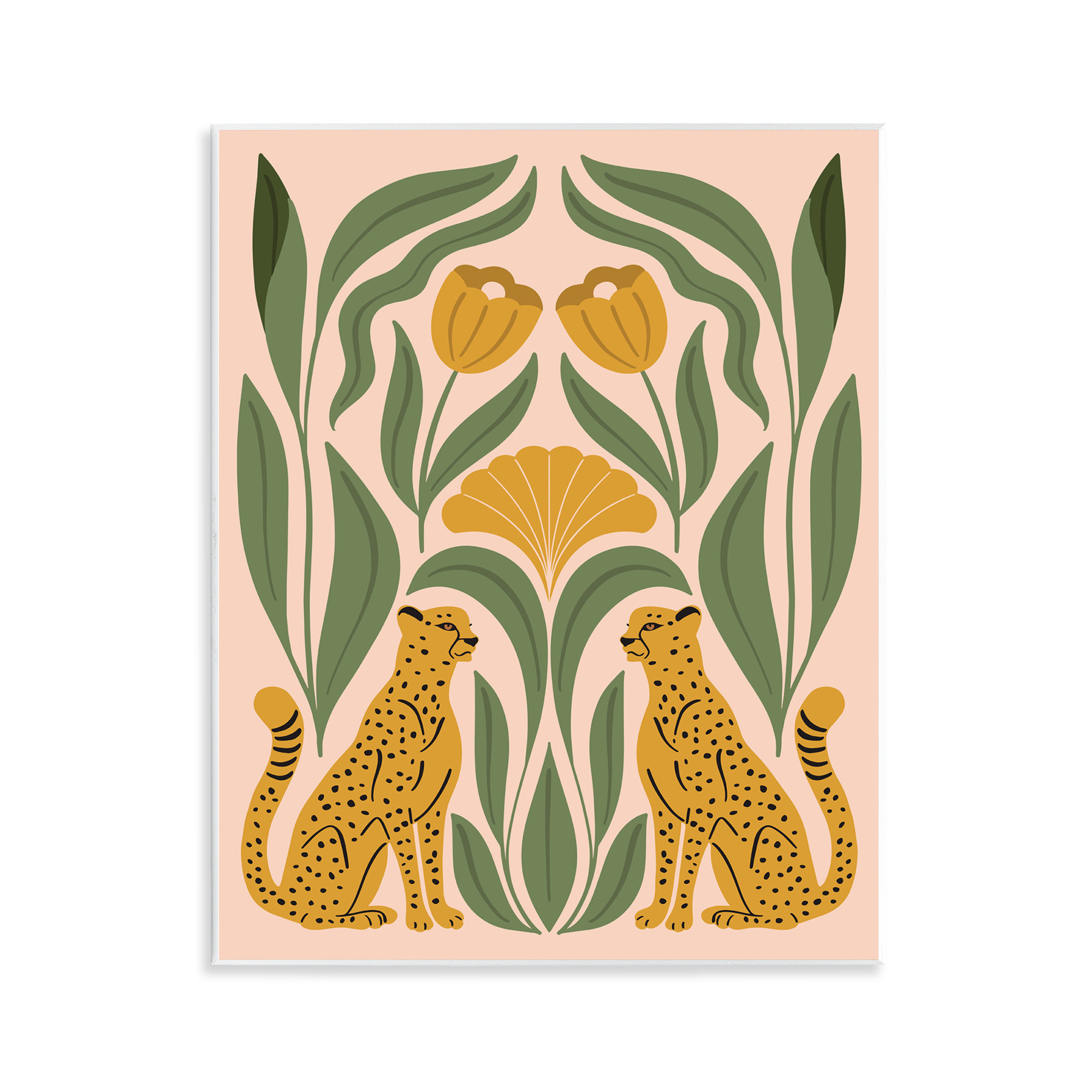 Dakota Fields Boho Chic Mirrored Leopards Wall Plaque Art by Hey Bre ...