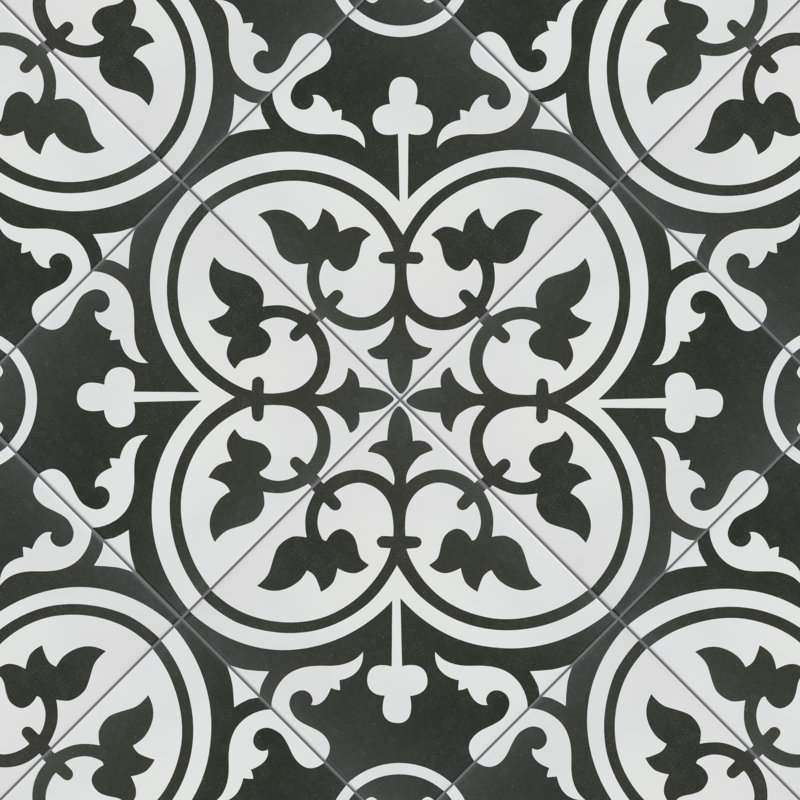 Merola Tile Arte Clover 10" X 10" Porcelain Patterned Wall & Floor Tile ...