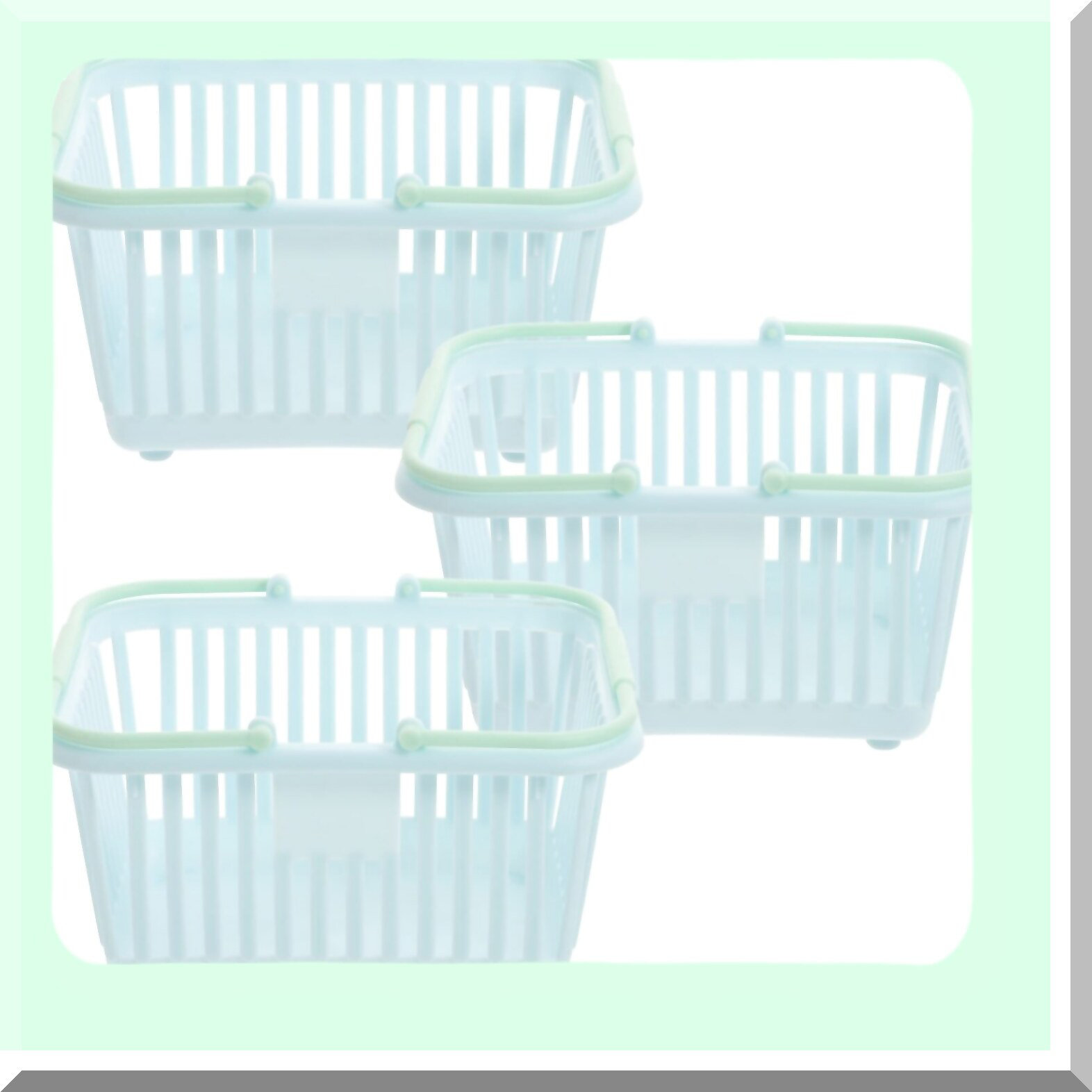 Rebrilliant HandyShower Trio: Portable Sky-Blue Baskets for Bathroom ...