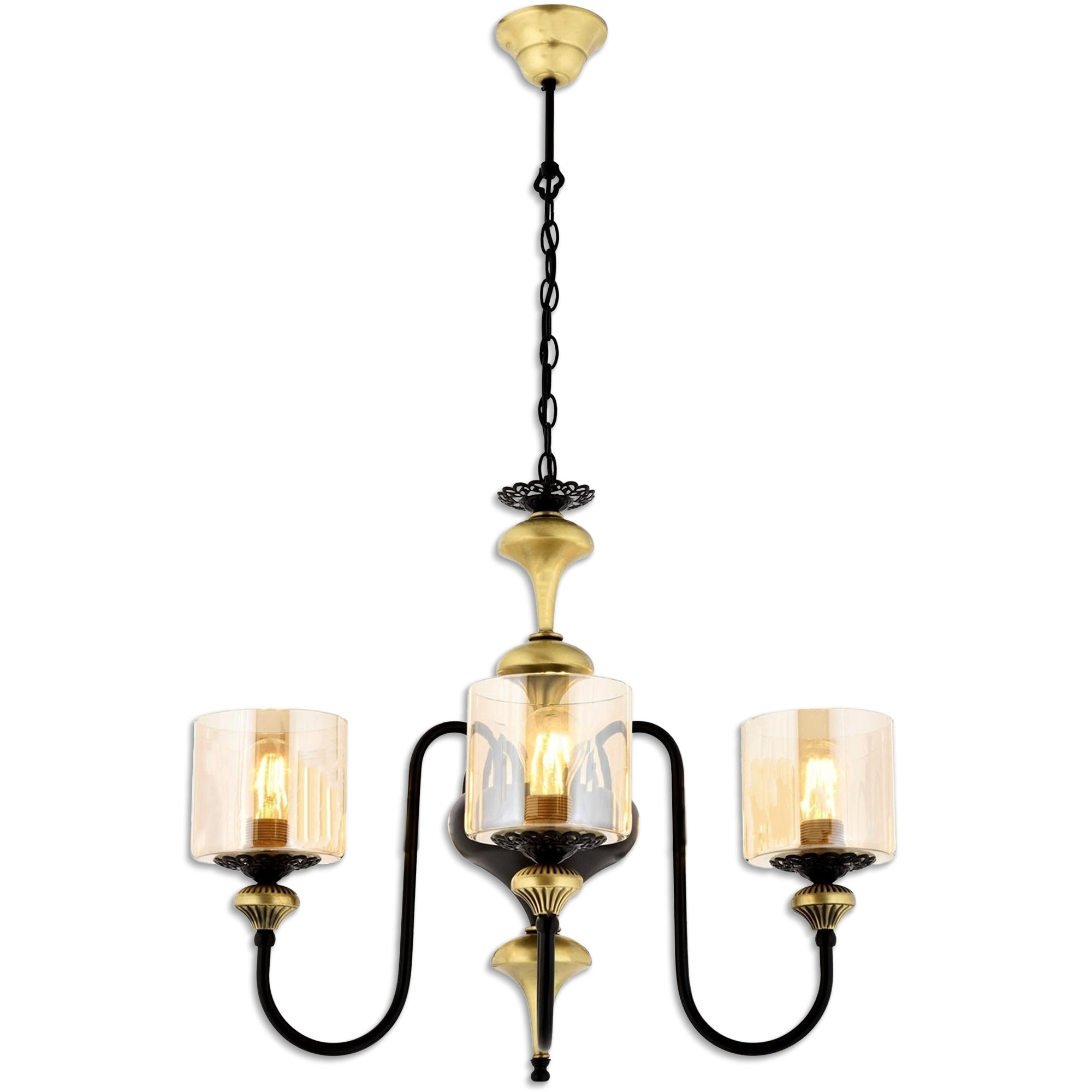 Rosdorf Park 3 Lights Metal Body Glass Cap Classic/Traditional ...