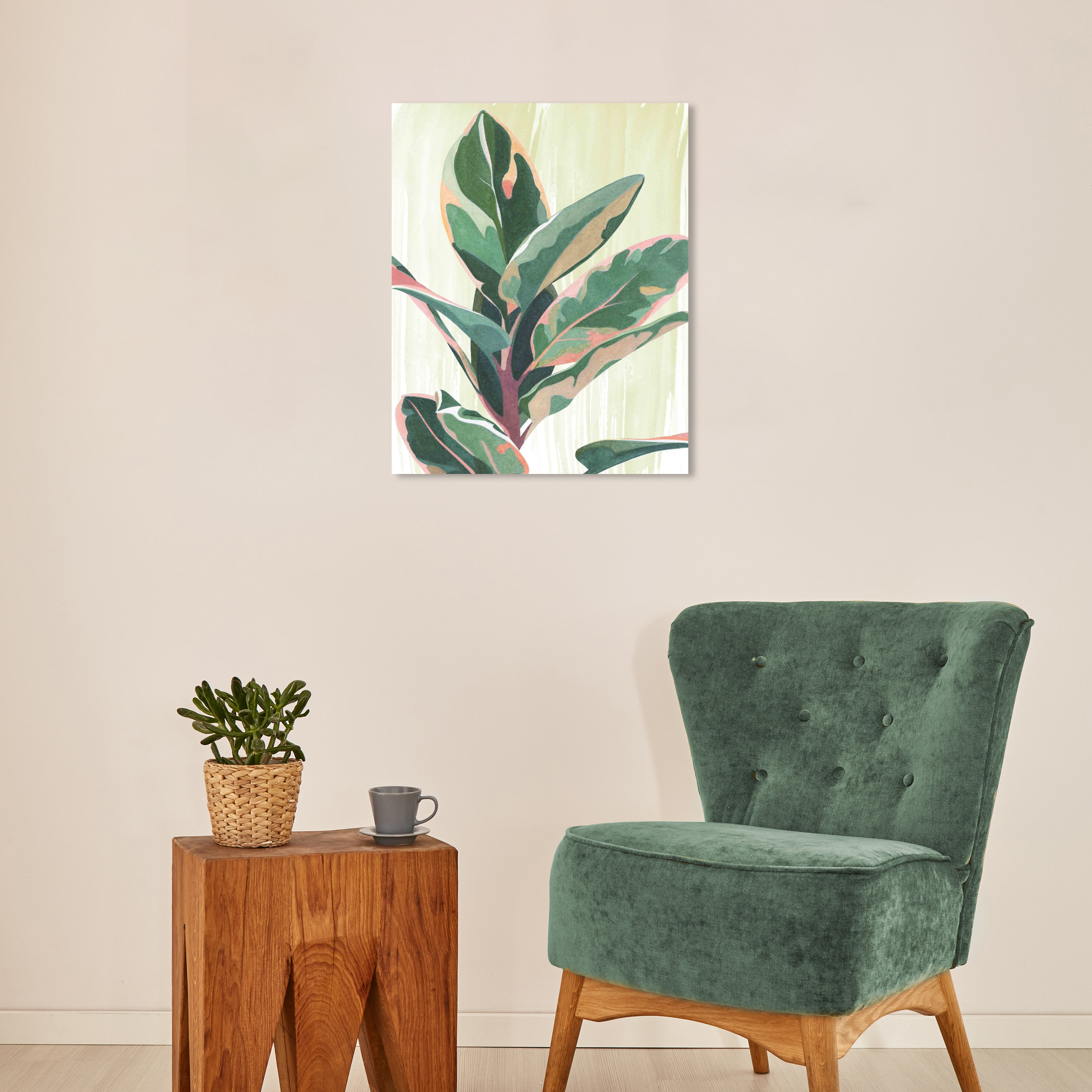 Bay Isle Home™ Green Inspo I - Wrapped Canvas Painting | Wayfair