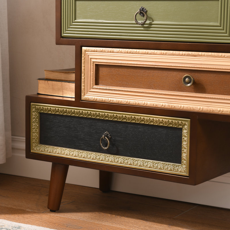 Red Barrel Studio® Fienley Staggered 4-Drawer Cabinet With Artistic ...