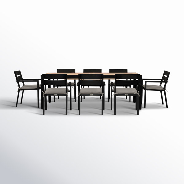 AllModern Eartha 8 - Person Teak Metal Patio Dining Set with ...