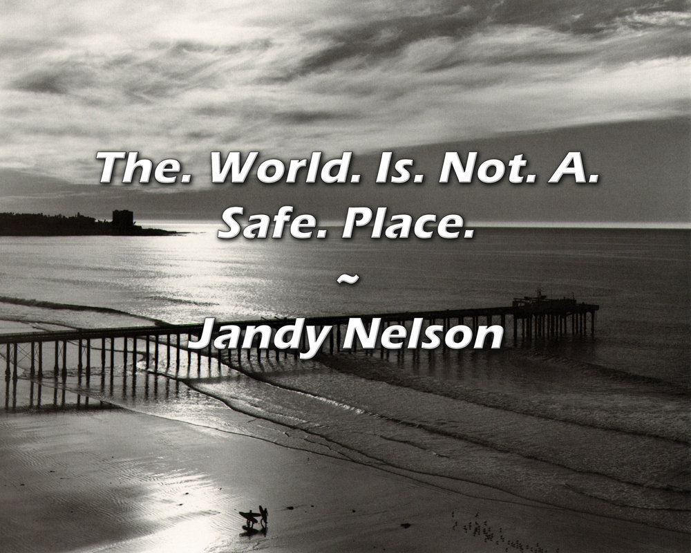 Latitude Run® Jandy Nelson Quote: The. World. Is. Not. A. Safe. Place ...