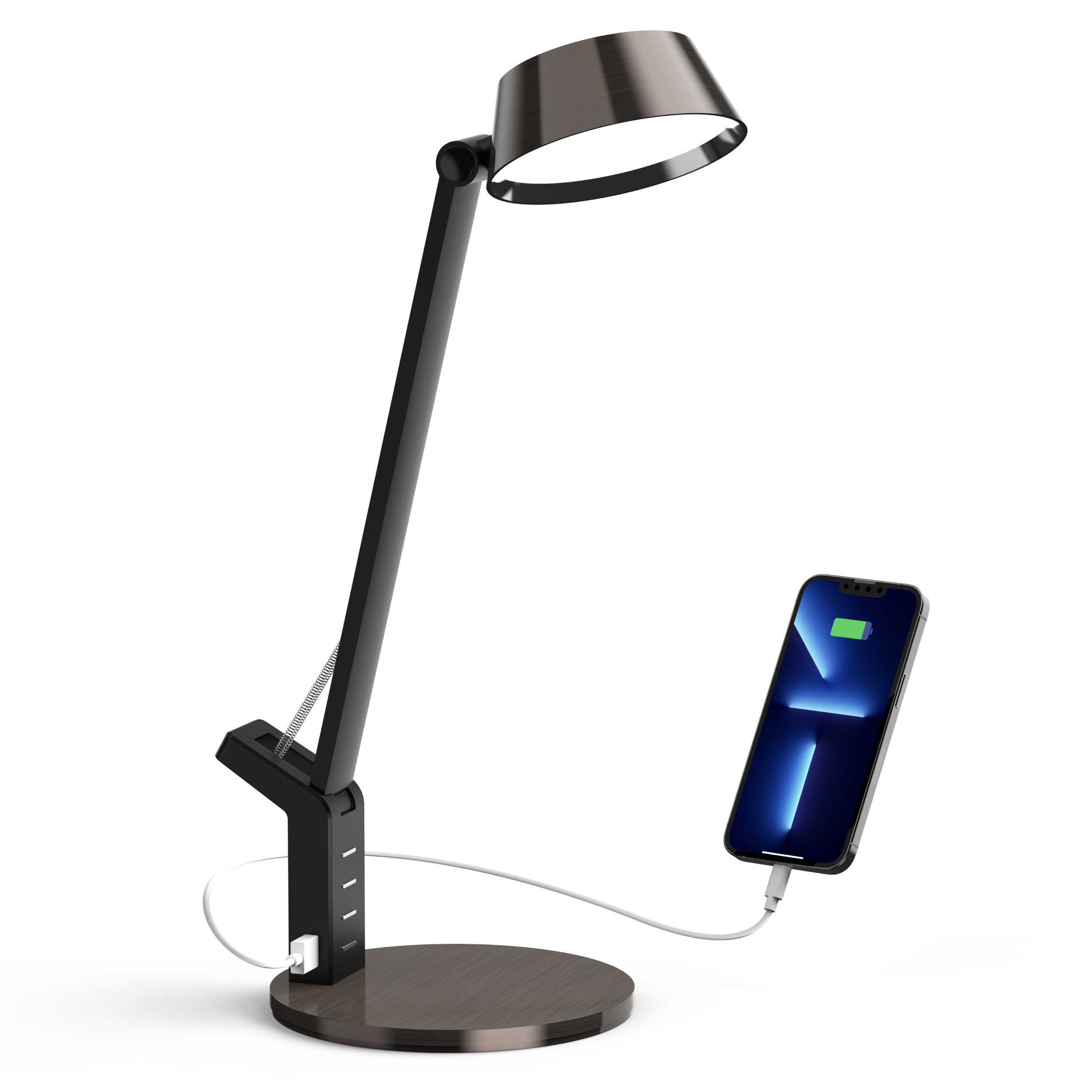 Ivy Bronx LED Desk Lamp With USB Charging Port, Home Office Desk Lamp ...