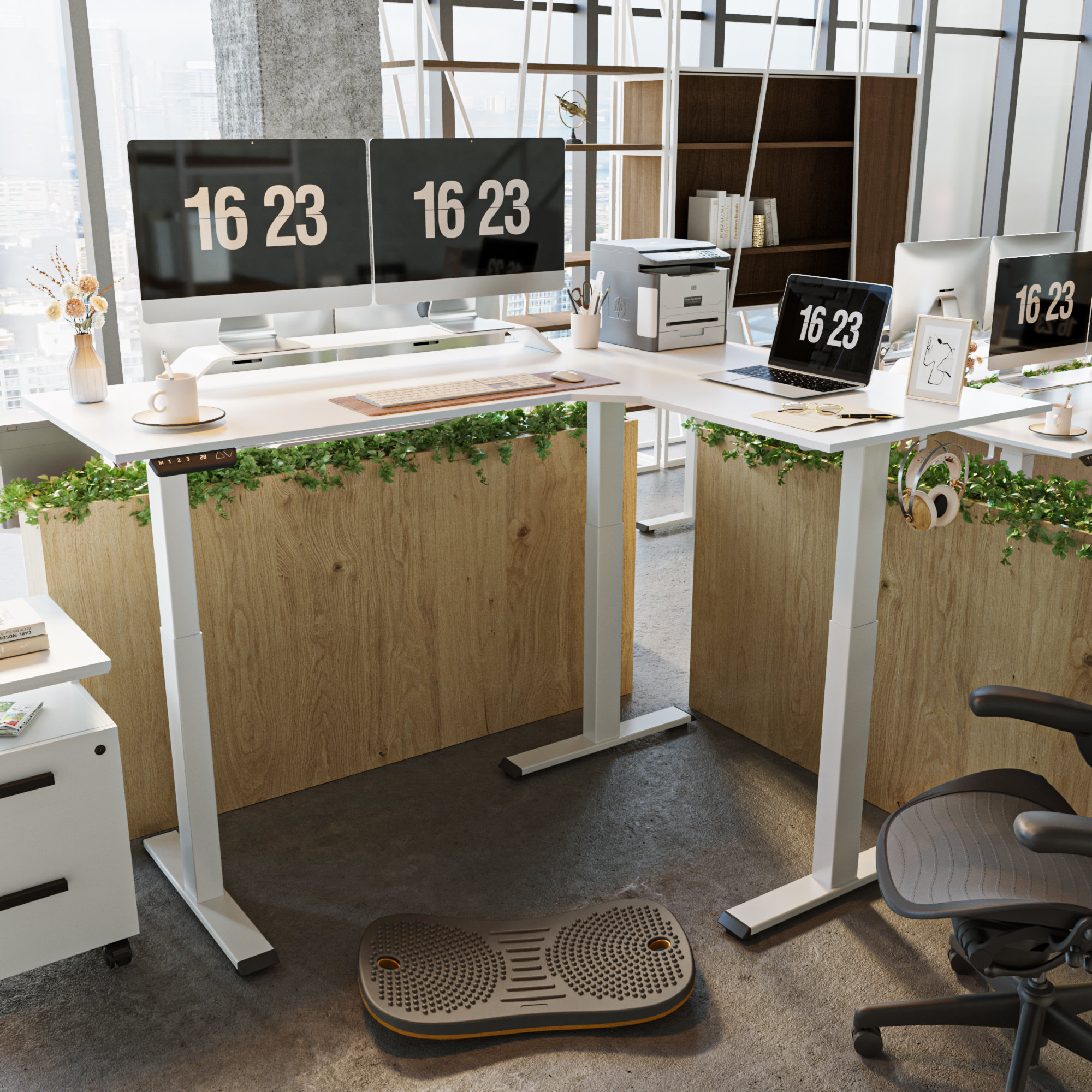 Inbox Zero Juilo Height Adjustable L-Shape Standing Desk - Wayfair Canada
