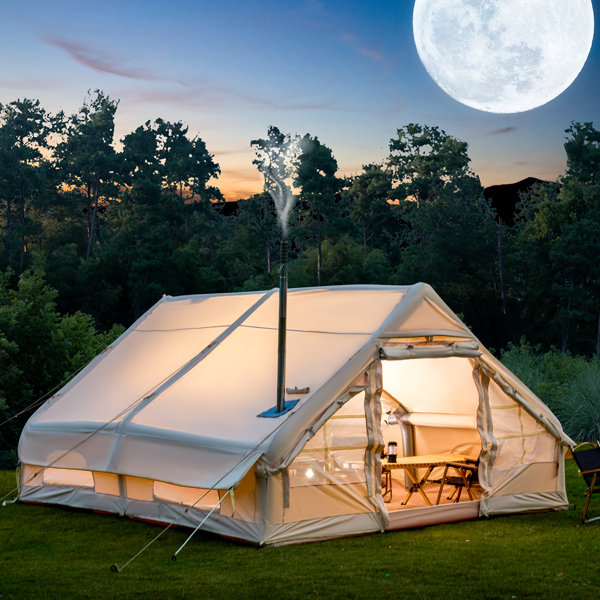 DSNAPE 8-10 Person Inflatable Camping Tent With Stove Jack, 130 Sq Ft ...