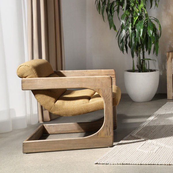 Dovetail Furniture Bridges Upholstered Occasional Chair, Mustard | Perigold