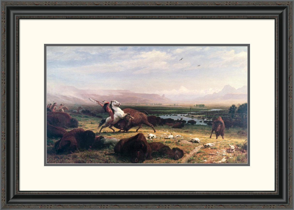 Global Gallery 'Last of the Buffalo' by Albert Bierstadt Framed ...