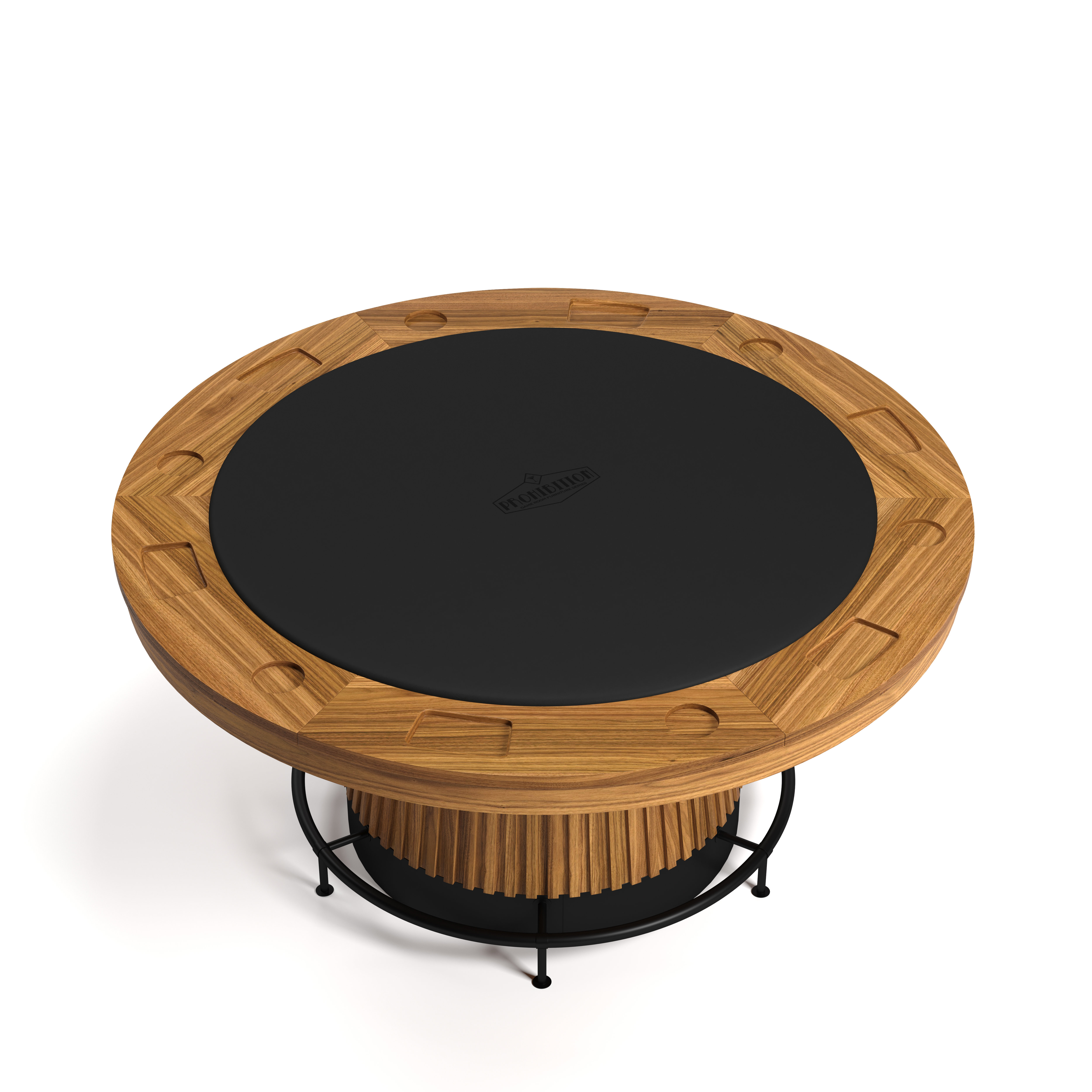 RAM Game Room Walnut Prohibition 60" Poker Table with Footrail | Wayfair
