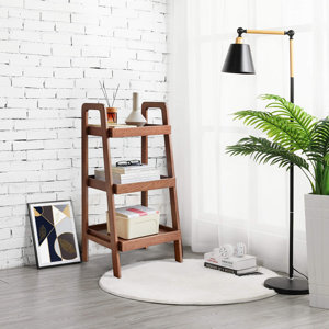 Rebrilliant Makhiya 3-Tier Solid Wood Storage Rack, Entryway Table with ...