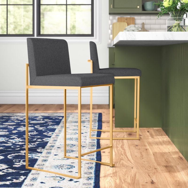 Willa Arlo Interiors Rego Upholstered Counter Stool with Metal Frame ...