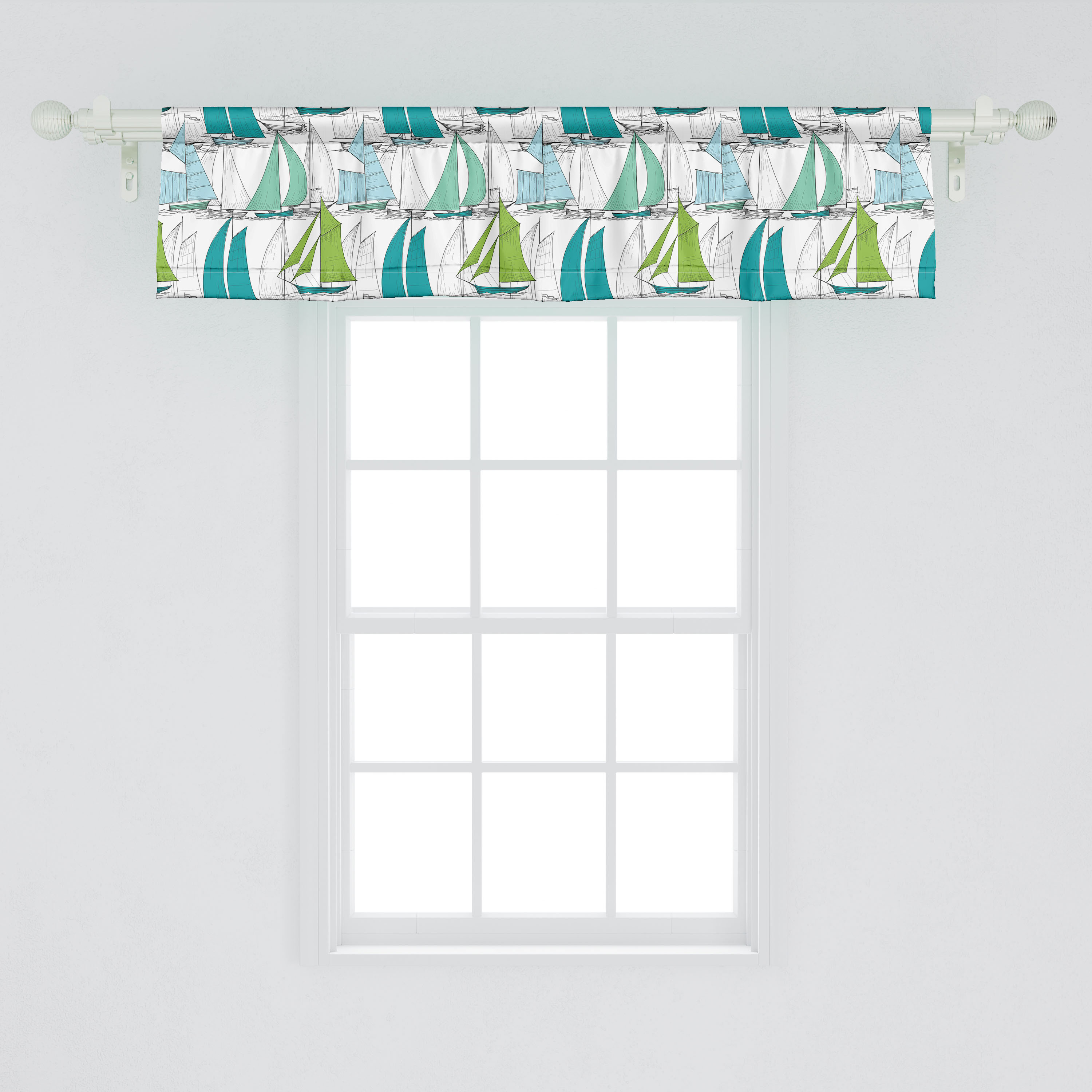Ambesonne Nautical Valance Pack of 2 Sailing Boat Theme | Wayfair