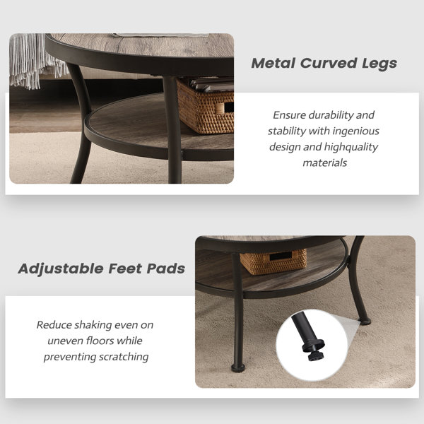 17 Stories Aderes 2-tier Wood Coffee Table with Storage & Reviews ...