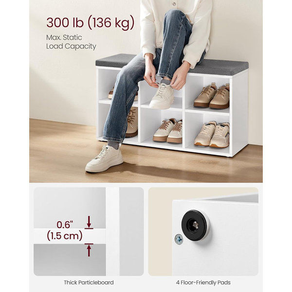 Latitude Run® 6 Pair Shoe Storage Bench & Reviews | Wayfair