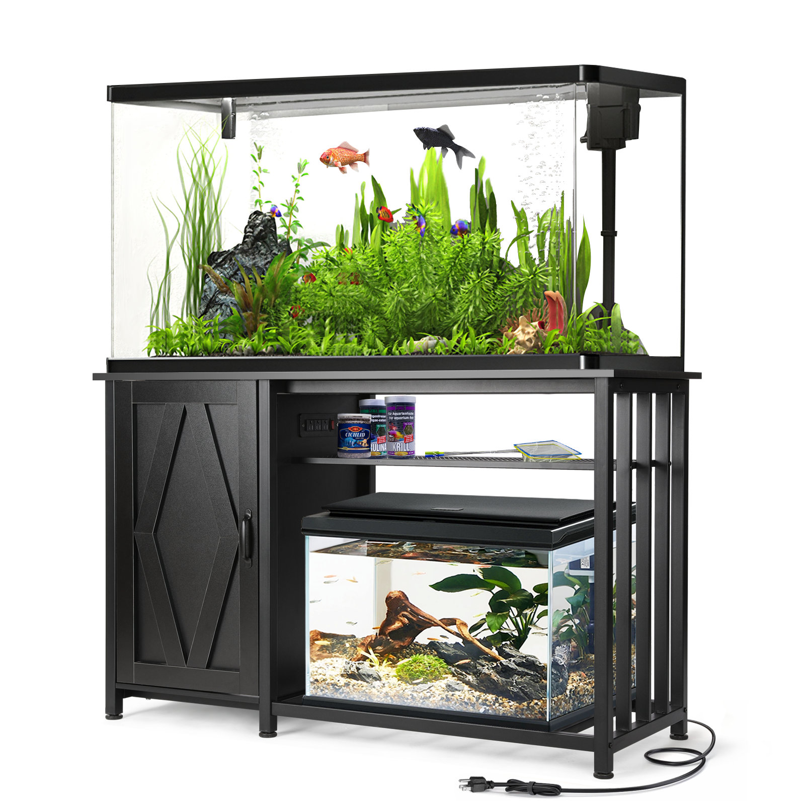 Tucker Murphy Pet™ 55-75 Gallon Heavy Duty Metal Aquarium Stand With ...