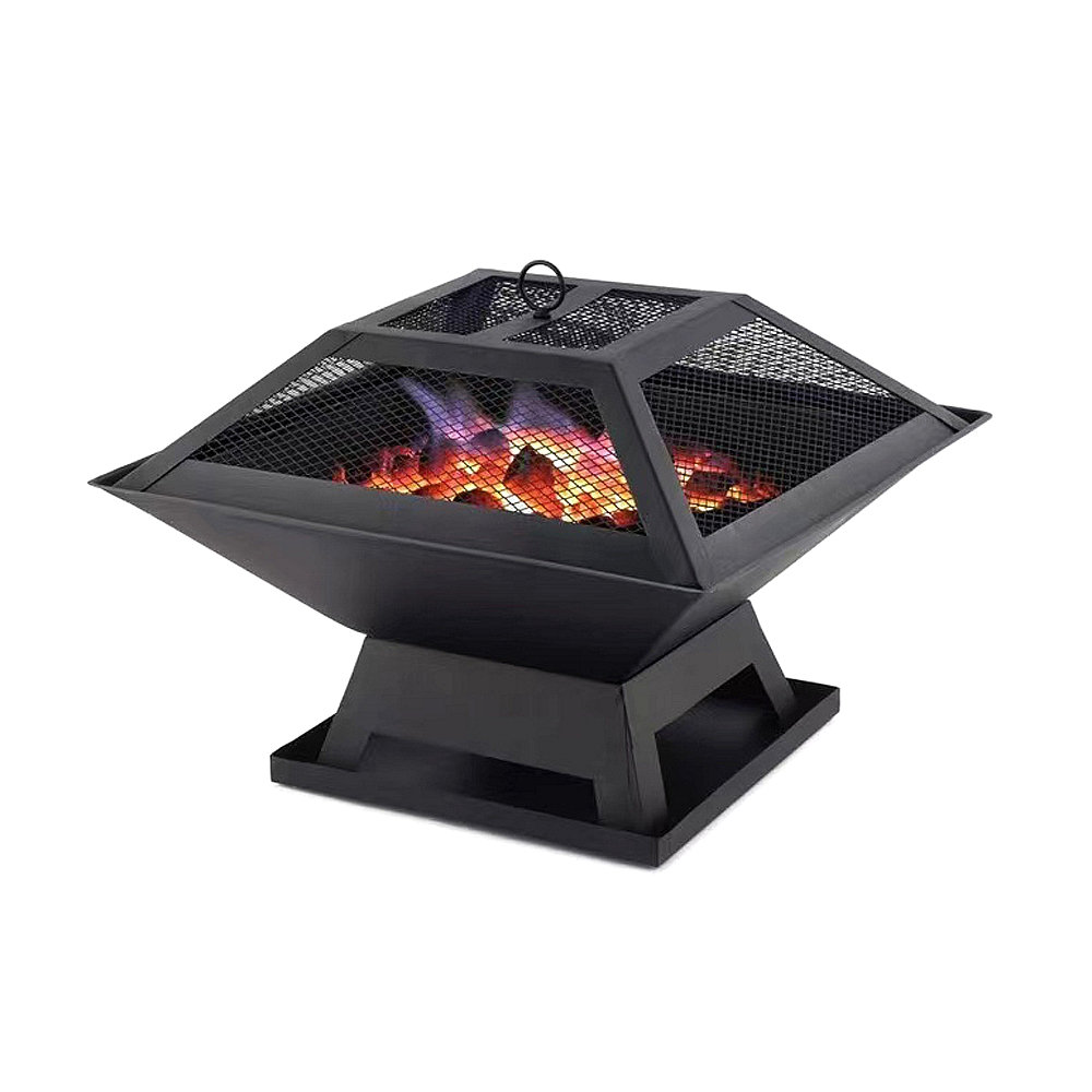 Ebern Designs Square Small Fire Pit BBQ Party Portable Fire Pit | Wayfair