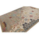 Rug & Kilim’S Chinese Art Deco Rug In Beige With Colorful Floral ...