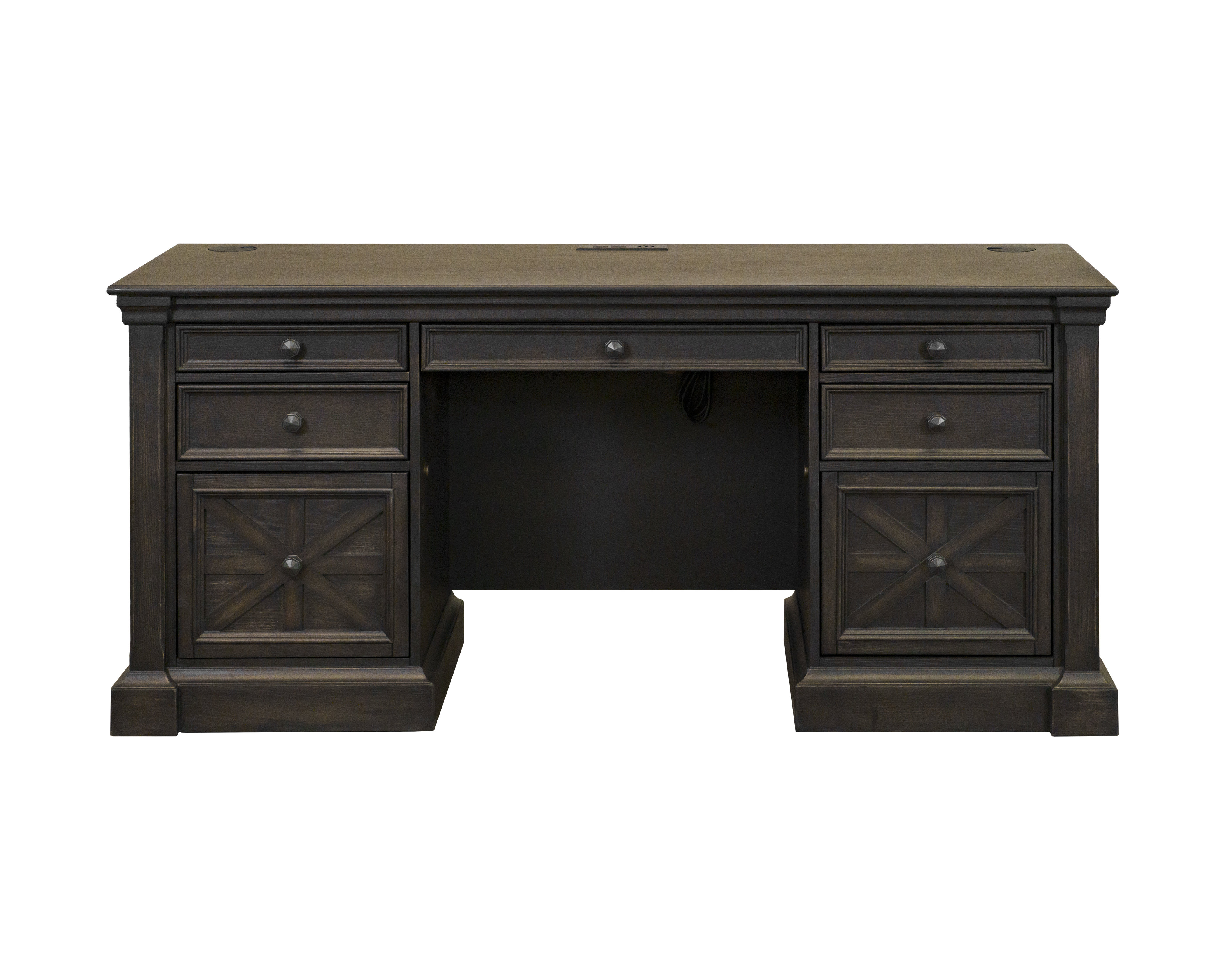 Canora Grey Oliyah Executive Desk with Built in Outlets | Wayfair
