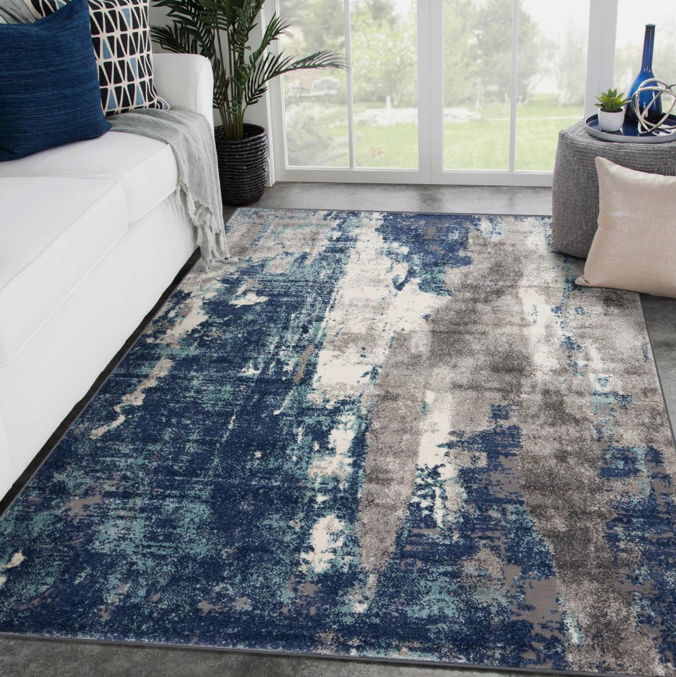 17 Stories Doland Performance Abstract Rug & Reviews | Wayfair