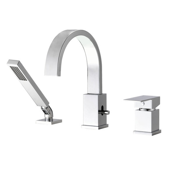 Deck Mount Tub Faucet With Sprayer