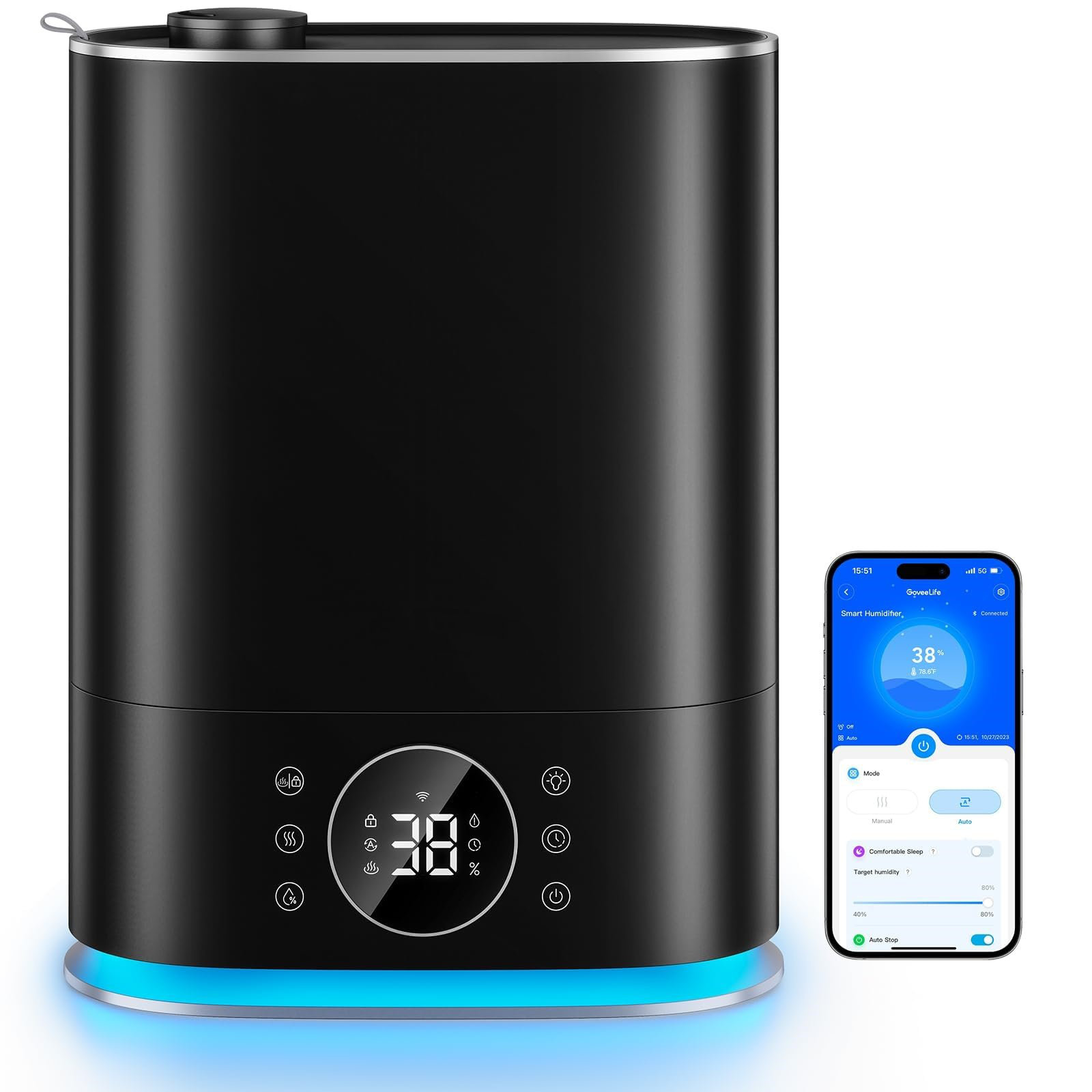 BEACHWATER POOL & SPA, LLC Smart Humidifiers For Bedroom, Cool&Warm ...