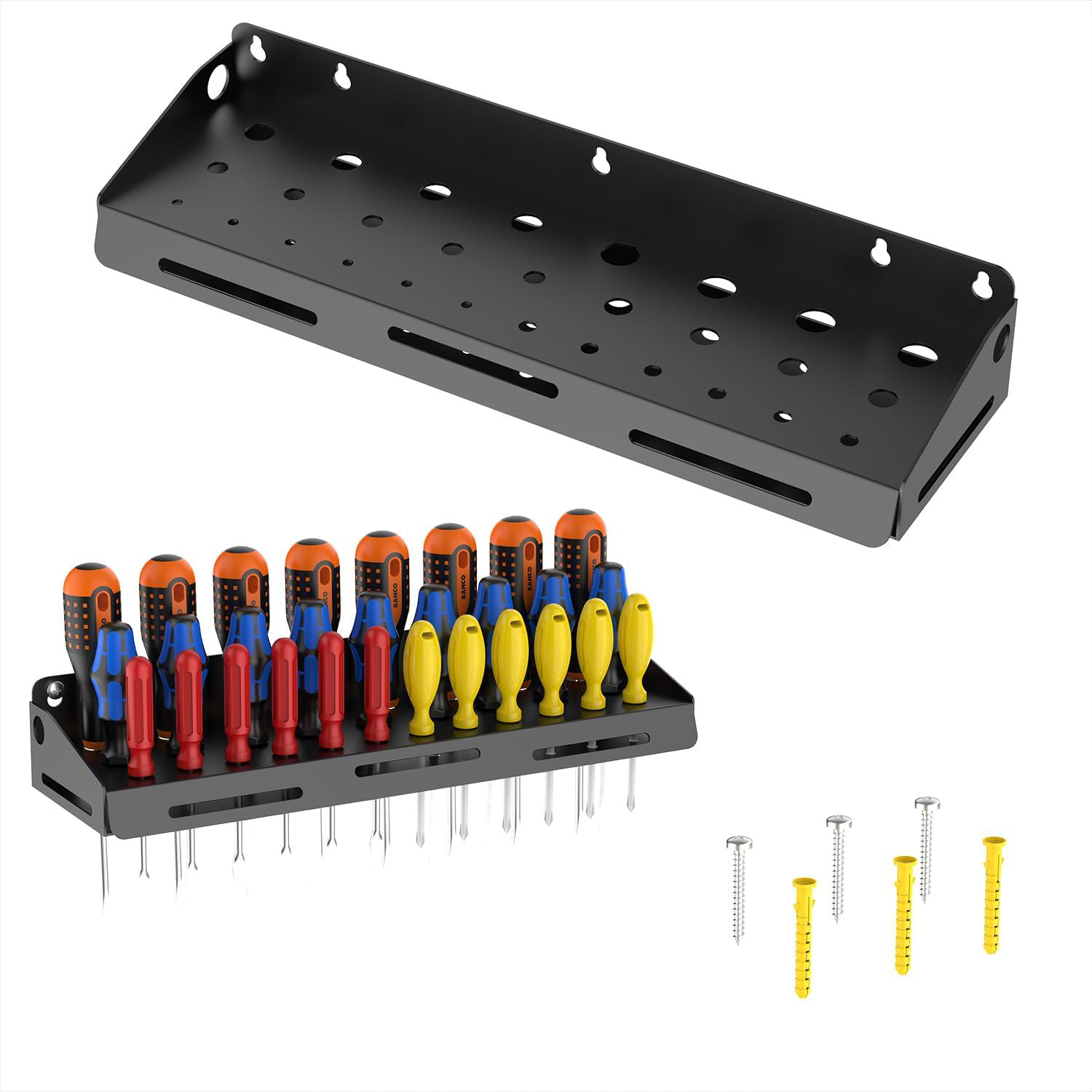 TWDAI Wall Mounted Screwdriver Holder Organizer - Store Up To 32 Tools ...
