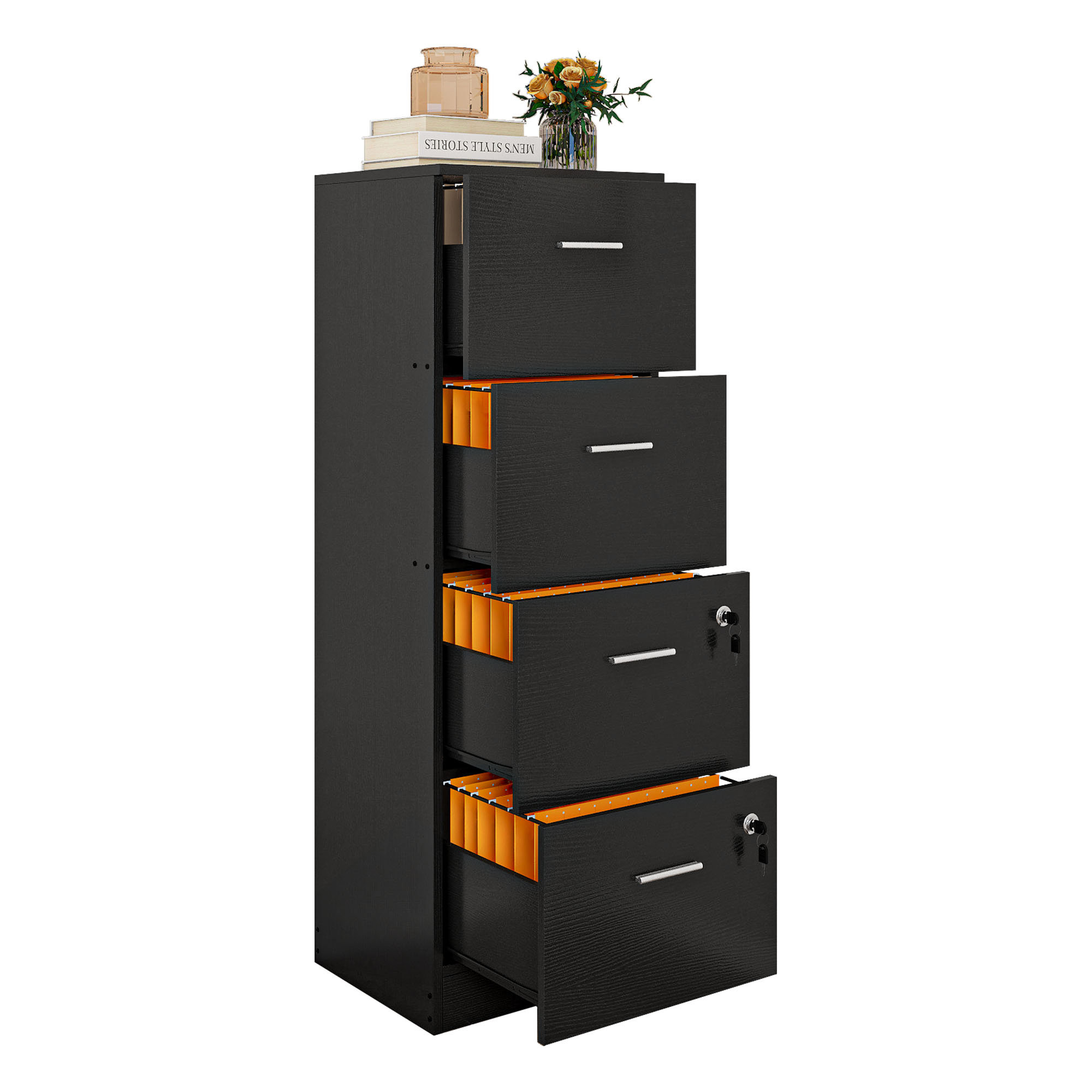 Millwood Pines Dorys 15.82"W 4-Drawer File Cabinet, Filing Cabinet With ...