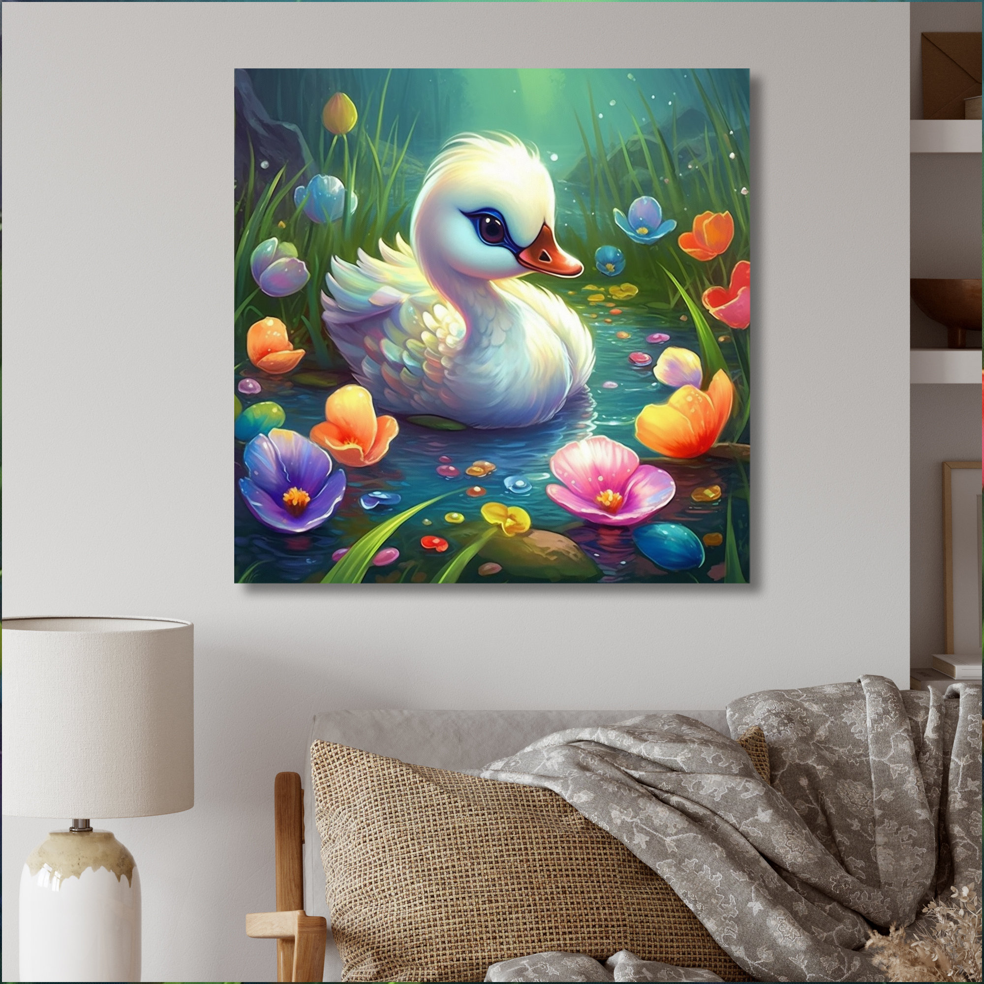 Harper Orchard Cute Baby Swan I - Animals Swans Canvas Wall Art ...