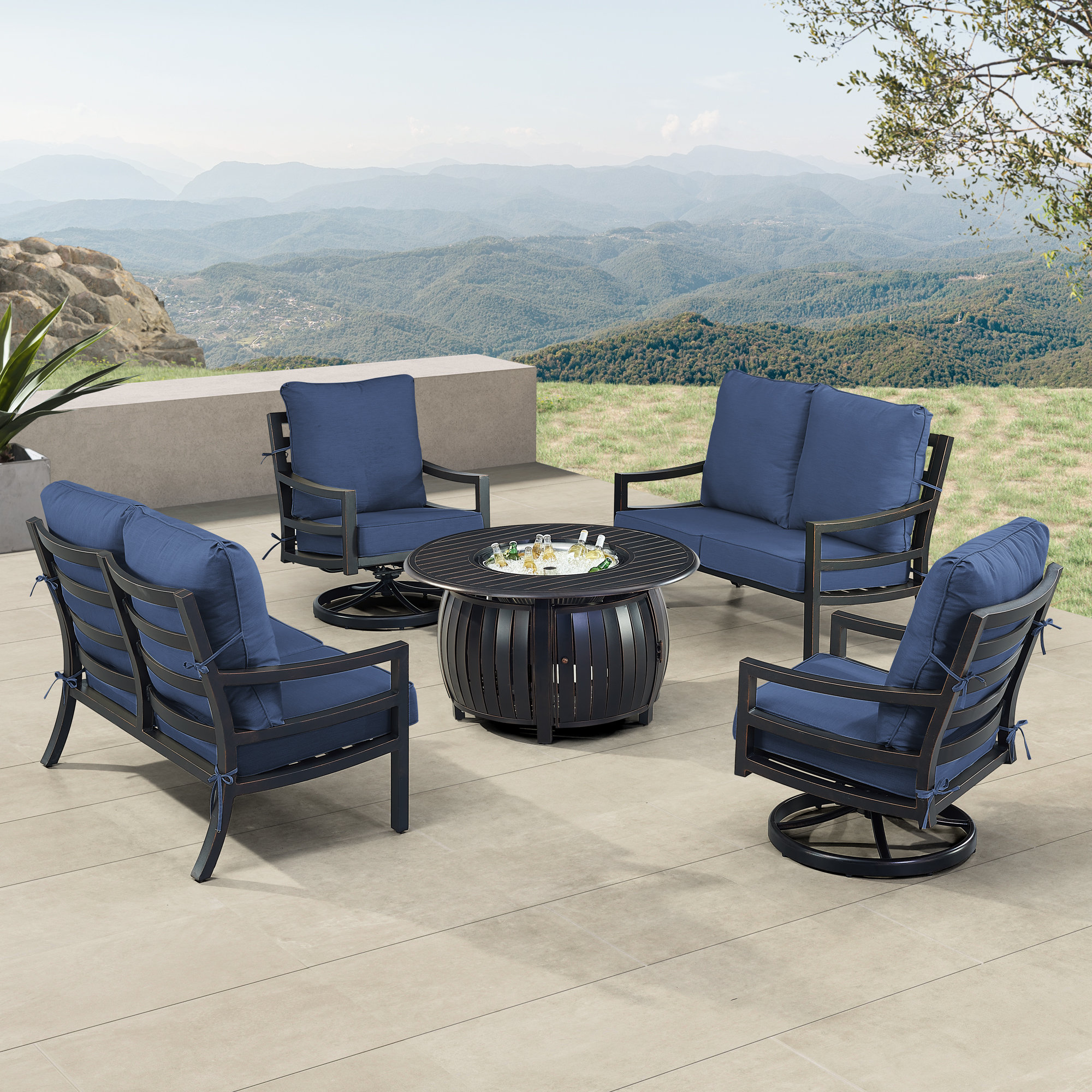 Wildon Home® Ferrino 7 Piece Multiple Chairs Seating Group with ...