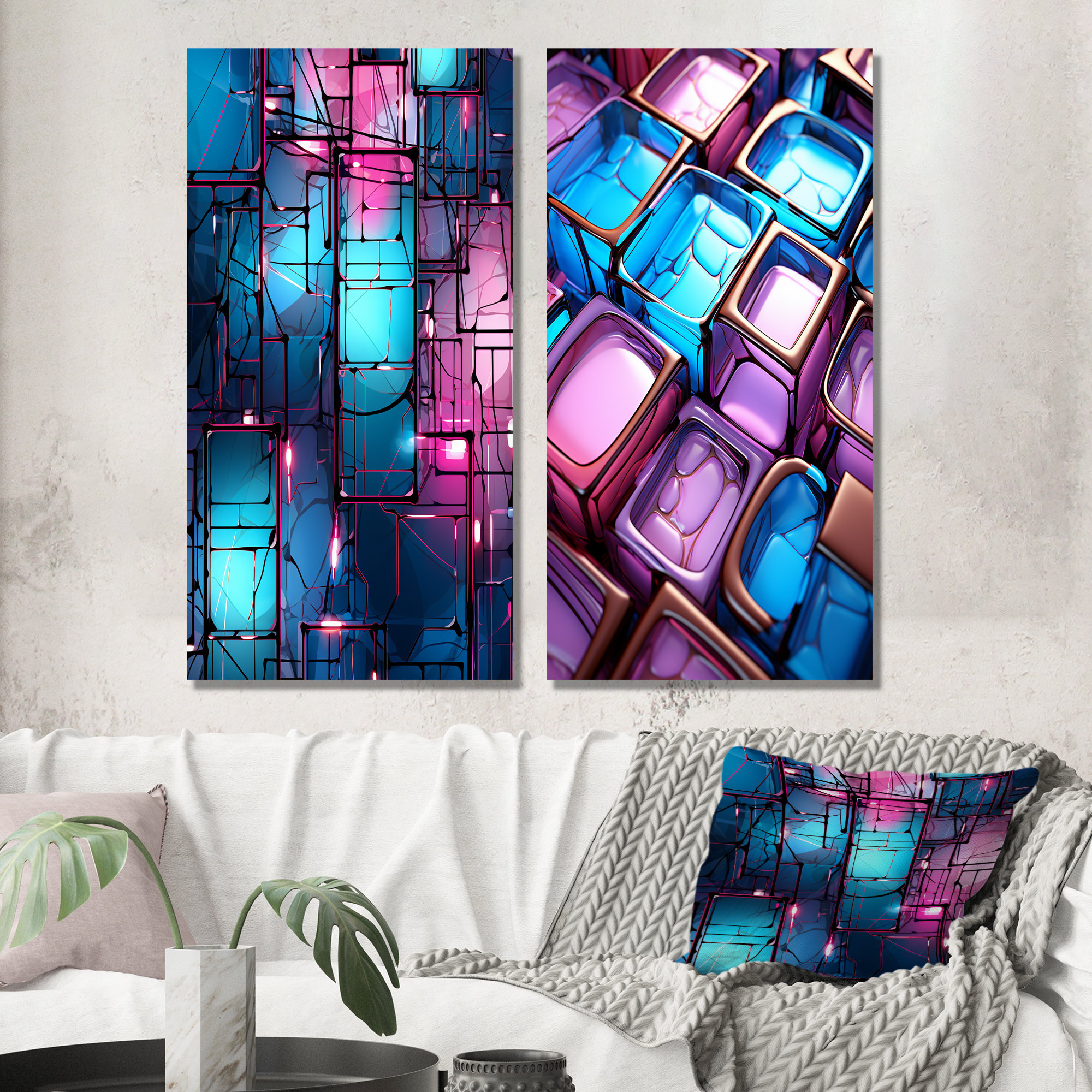 Latitude Run® Purple And Blue Abstract Power Of Solar I - Abstract ...