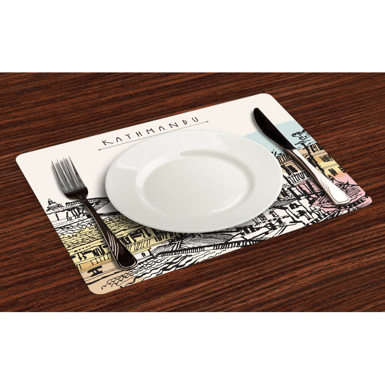 Bless international Polyester Cities & Maps Rectangle Placemat ...