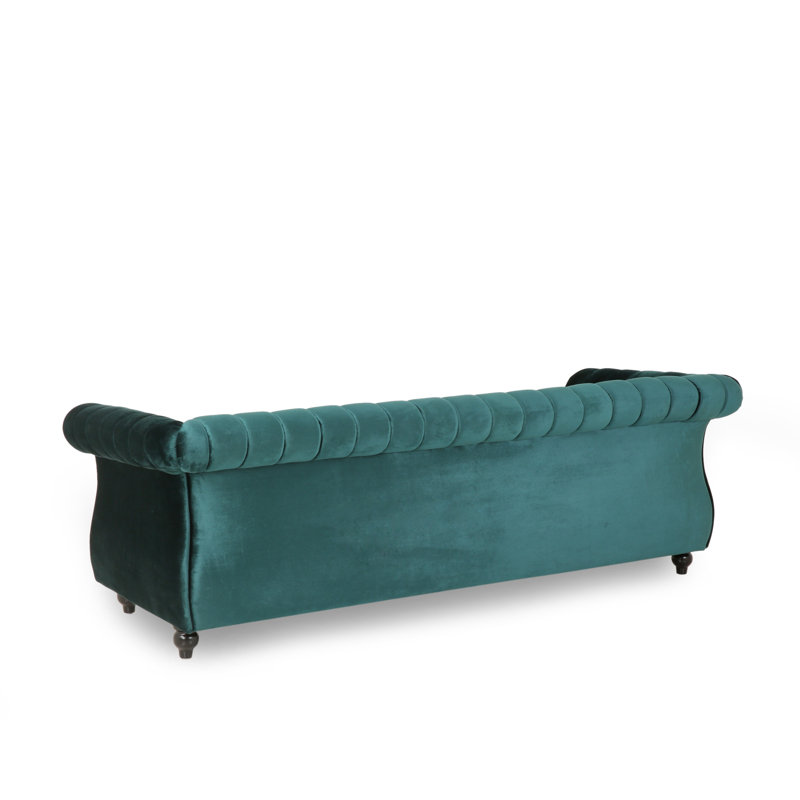 House of Hampton® Fleury 84" Velvet Rolled Arm Sofa & Reviews | Wayfair